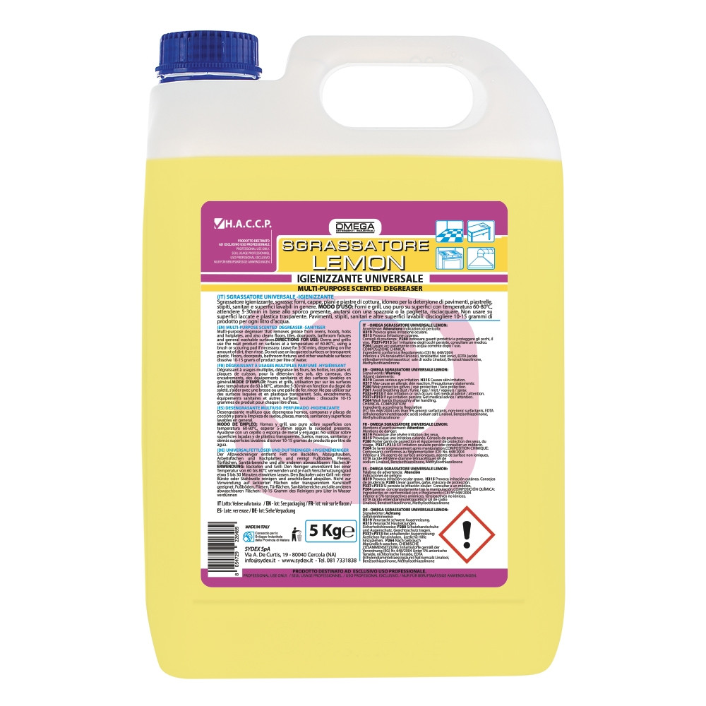 Sgrassatore universale igienizzante lemon Cartone con 4 taniche da 5Kg ...